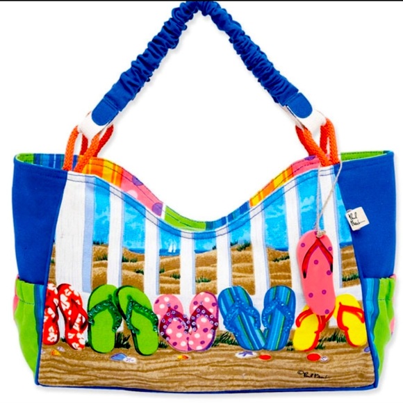 Paul Brent | Bags | Paul Brent Sun N Sand Coastal Flip Flops Tote Beach ...
